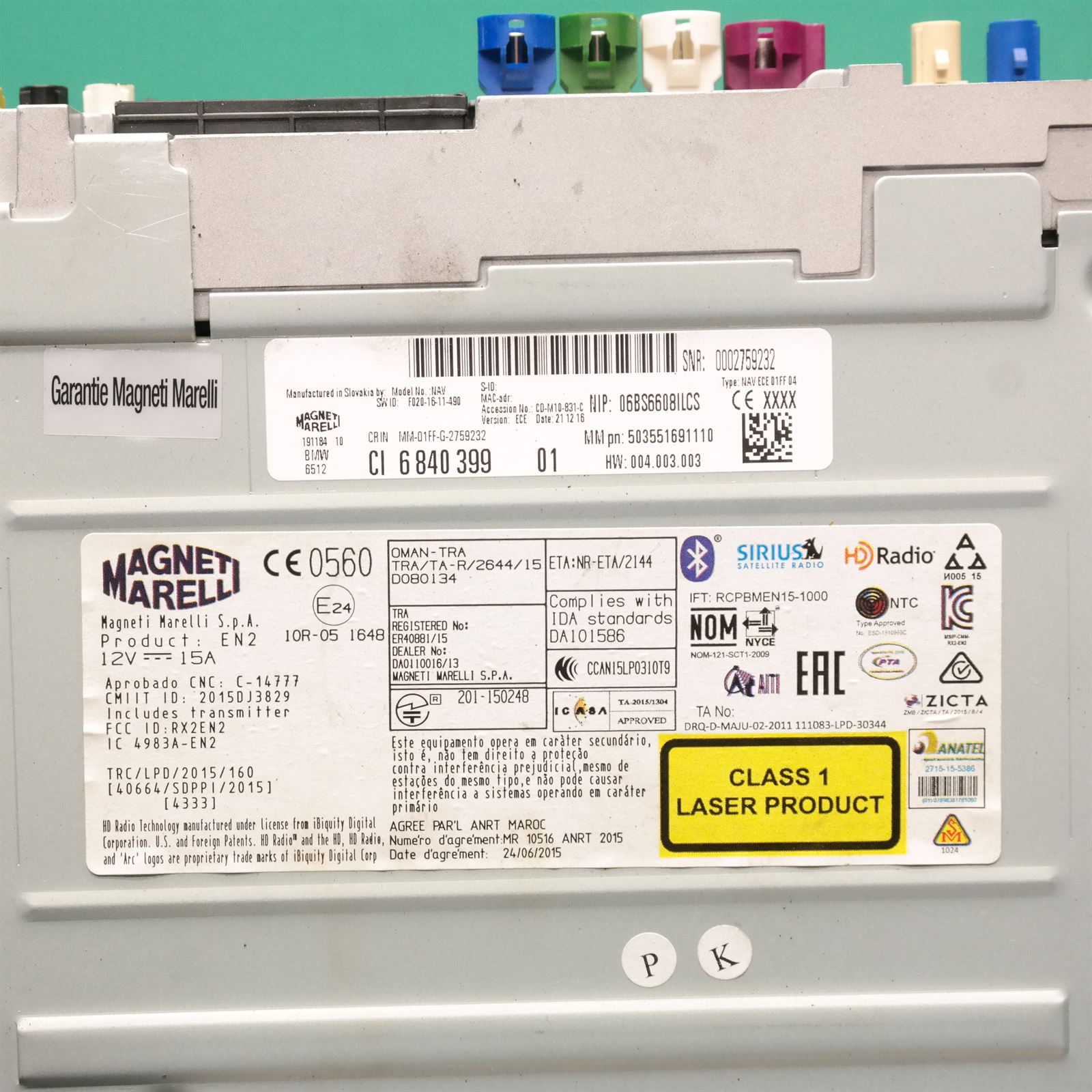 2017 BMW 1 SERIES Infotainment part 65128791692