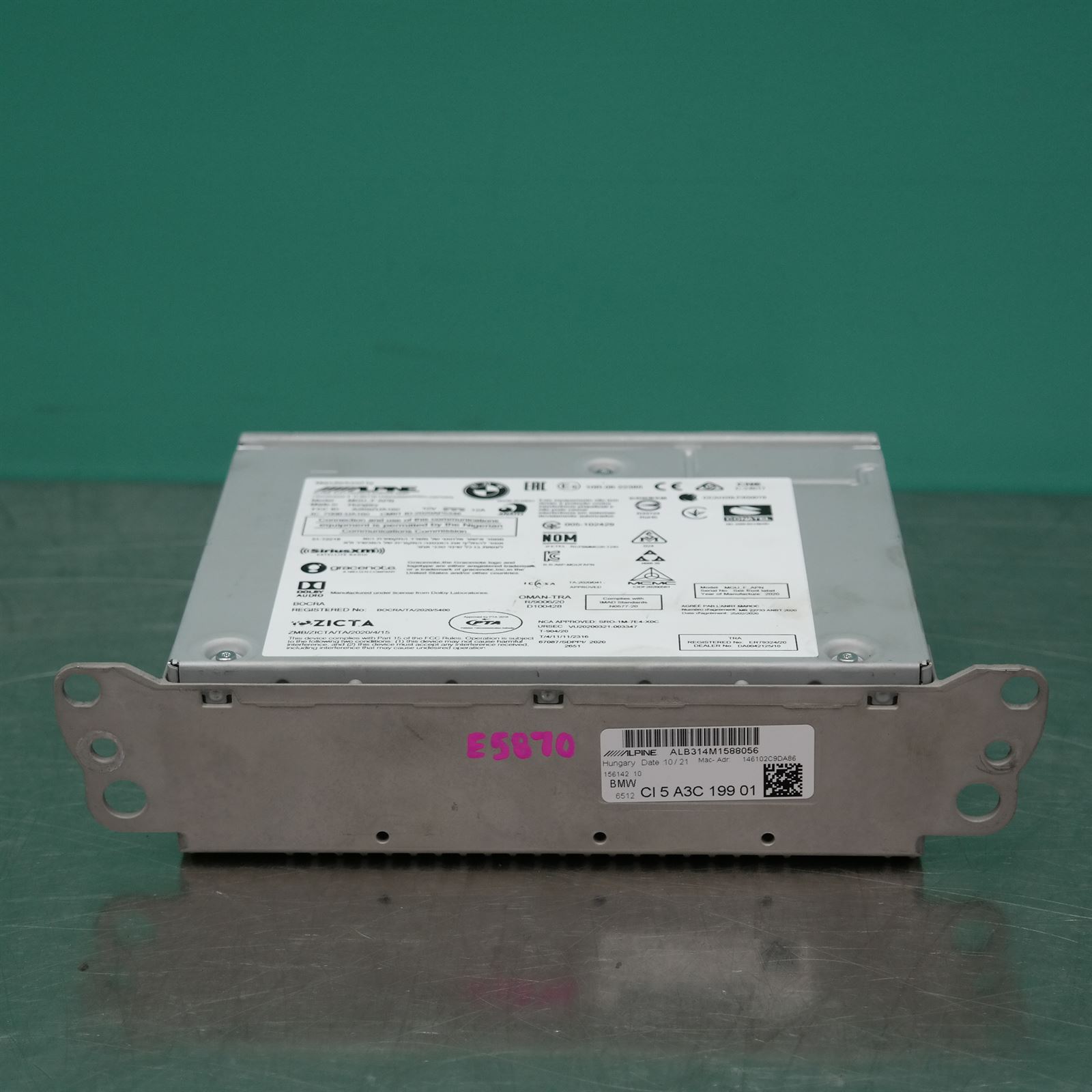 2022 BMW 3 SERIES Infotainment part 65125B48520